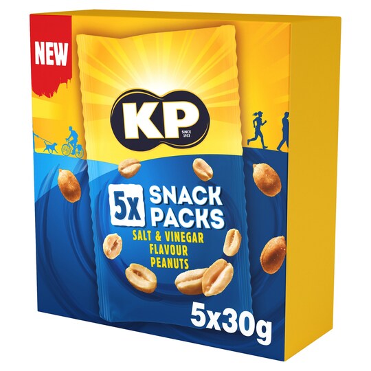Kp Salt & Vinegar Peanuts 5X30g - Tesco Groceries