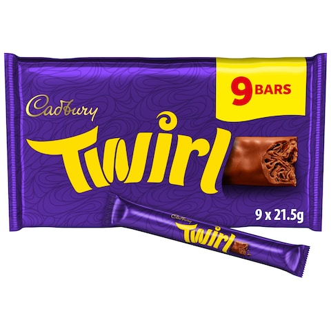 Cadbury Twirl Chocolate Bar 9 Pack Multipack 193.5g - Tesco Groceries