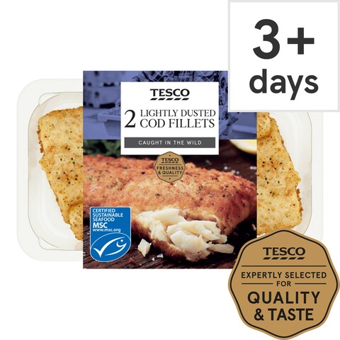 Tesco Lightly Dusted Cod Fillets 255G - Tesco Groceries