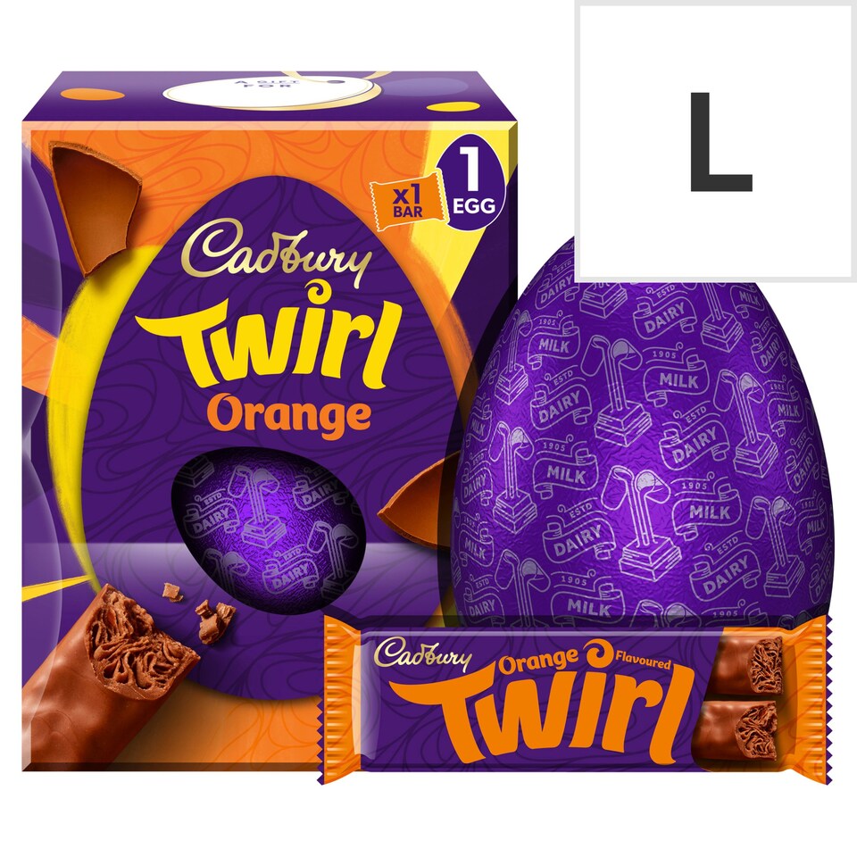 Cadbury Twirl Orange Chocolate Easter Egg 198g - Tesco Groceries