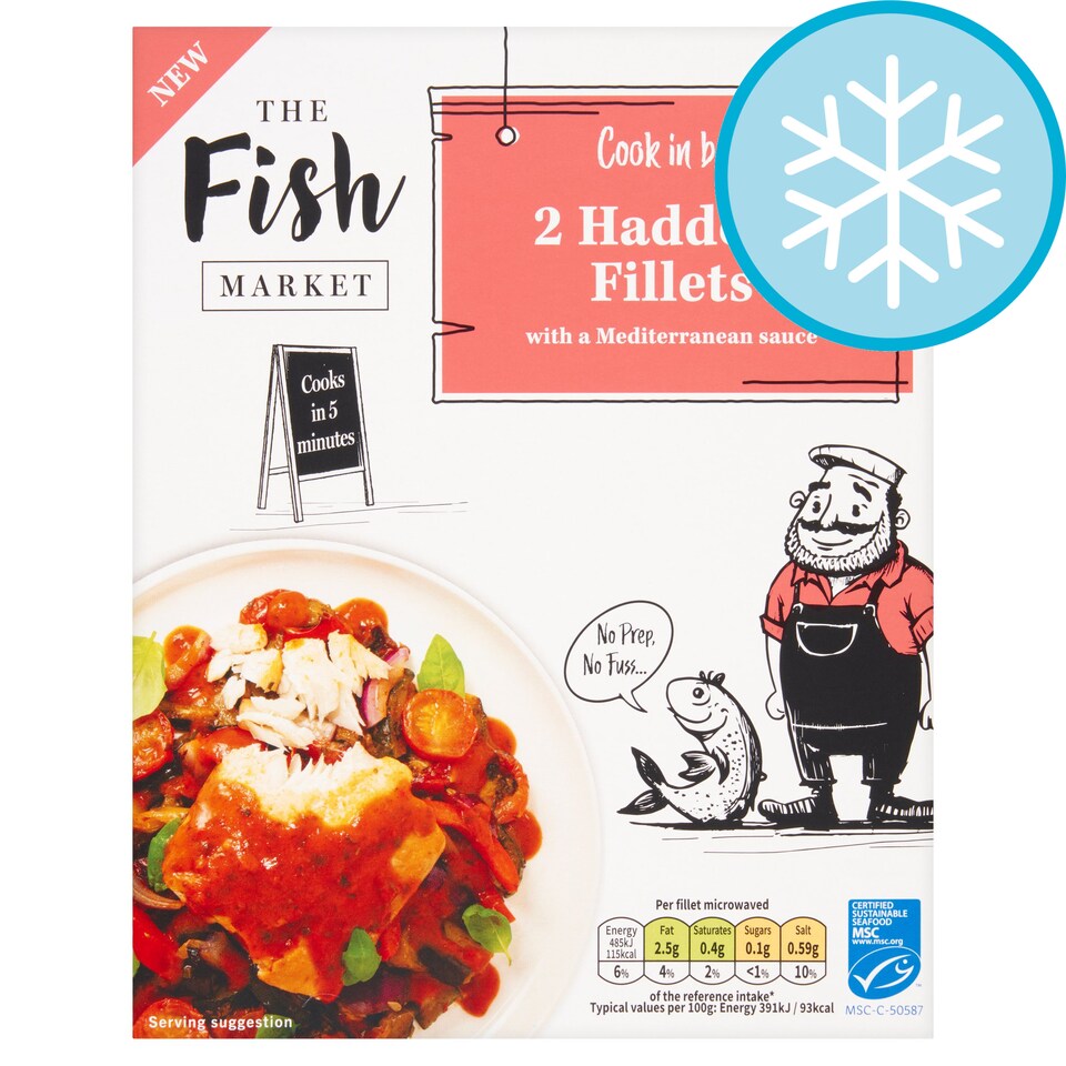 The Fish Market 2 Haddock Fillets Mediterranean Sauce 280G - Tesco ...