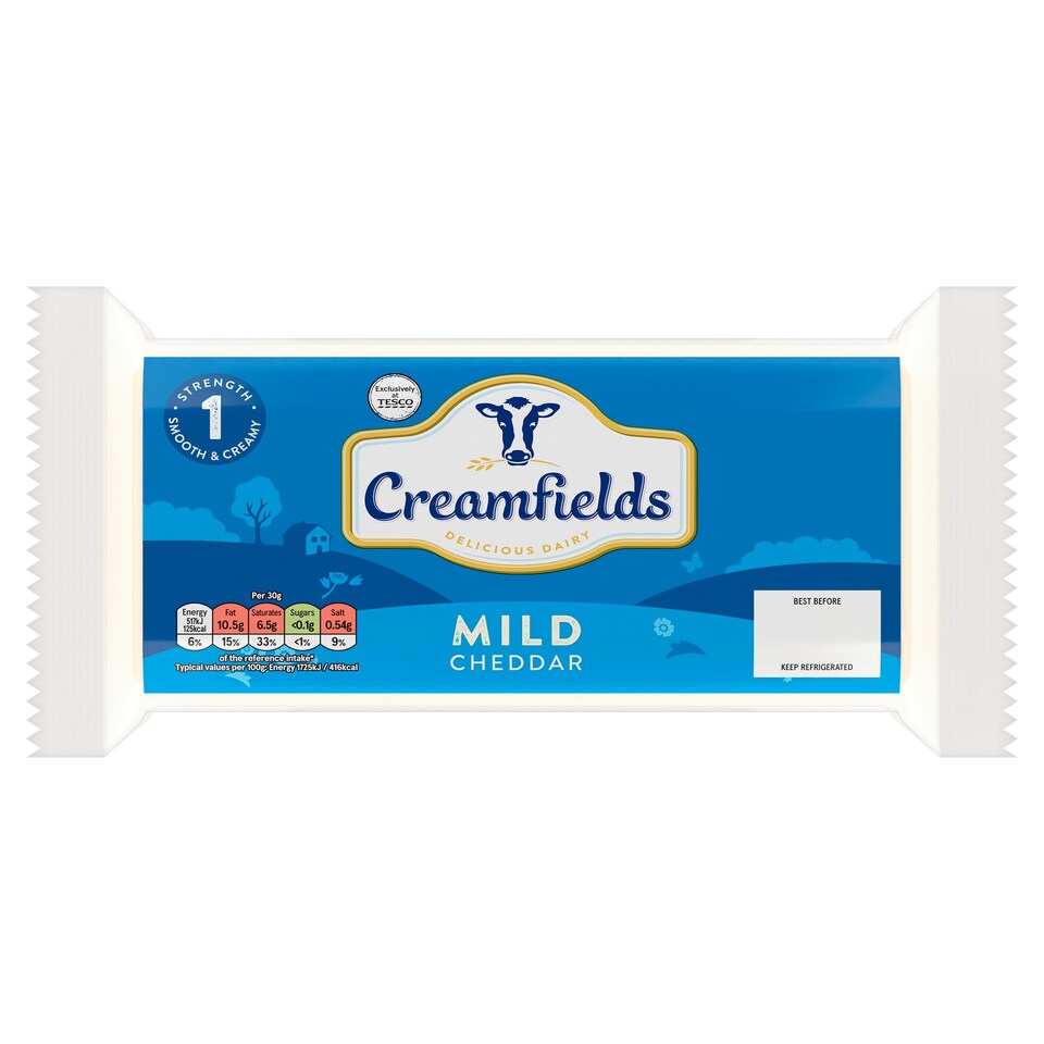 Creamfields Mild Cheddar 900g - Tesco Groceries