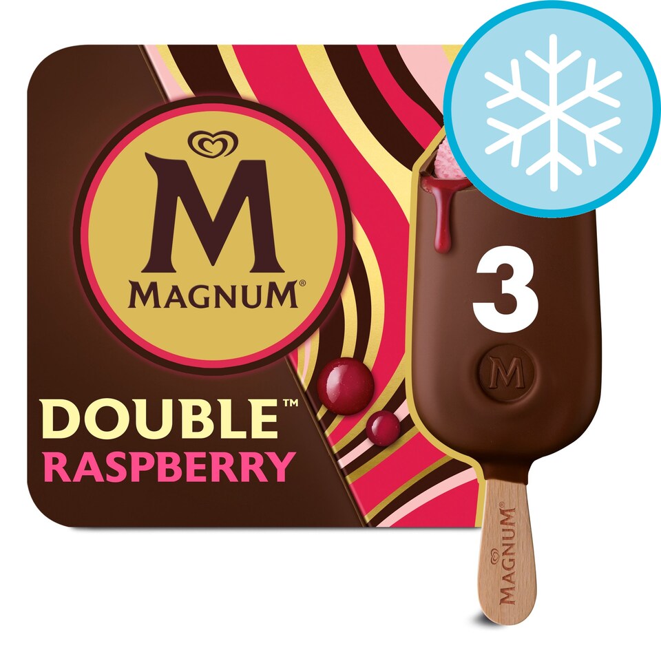 Magnum Double Raspberry Ice Cream Sticks 3X85ml - Tesco Groceries