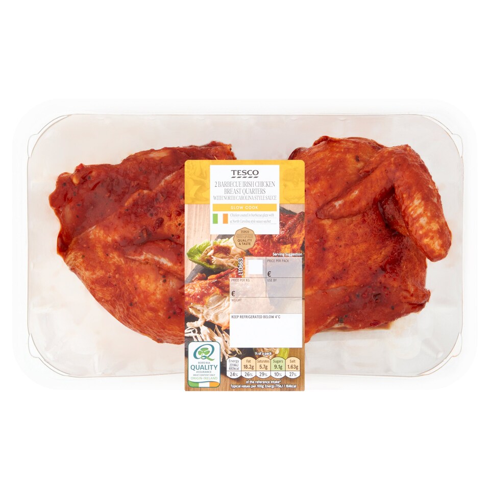 Tesco 2 Bbq Irish Chicken Breast Quarters 760G - Tesco Groceries