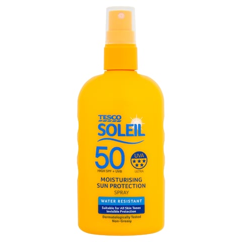 Tesco Soleil Moisturising Sun Protection Spray SPF50 - 200ml - Tesco ...