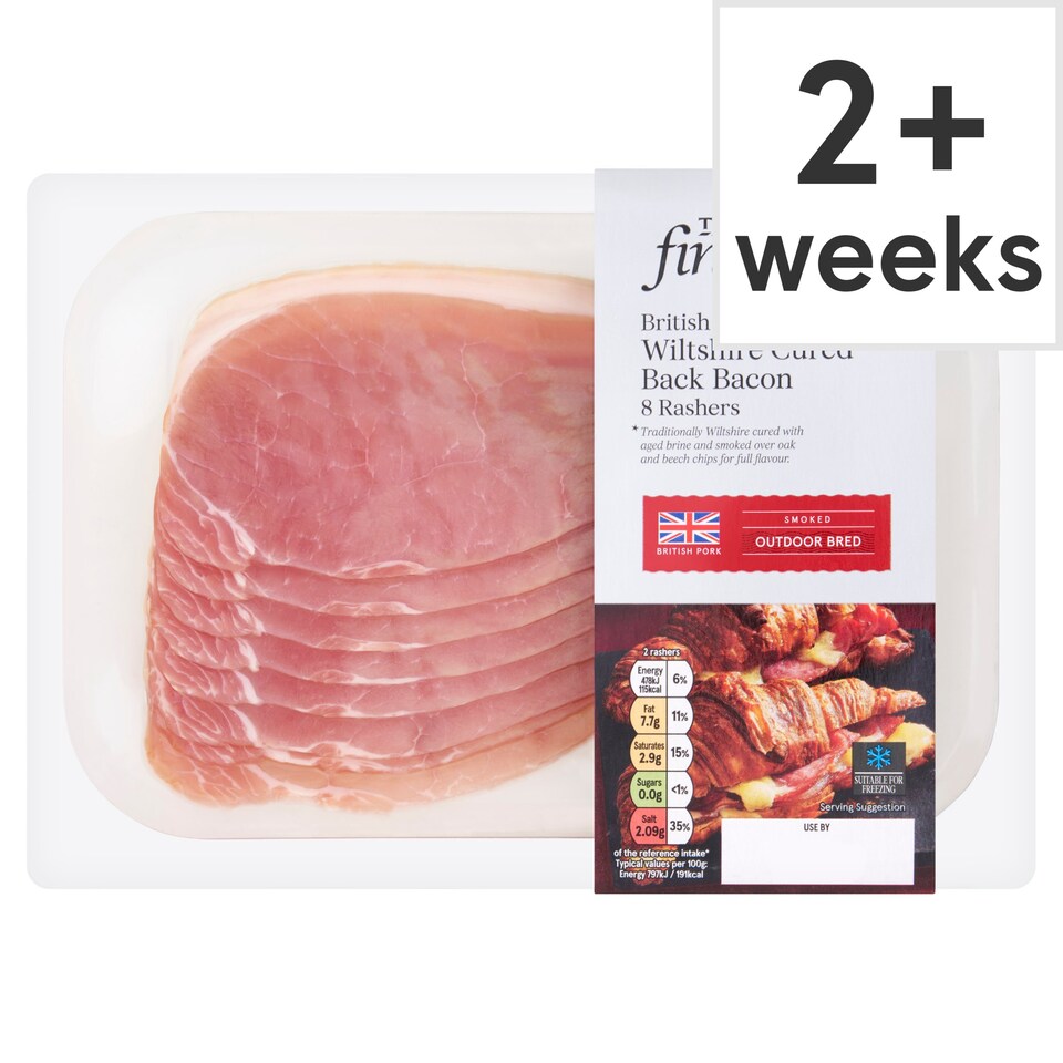 Tesco Finest Smoked Wiltshire Cured Back Bacon 8 Pack 240G - Tesco ...