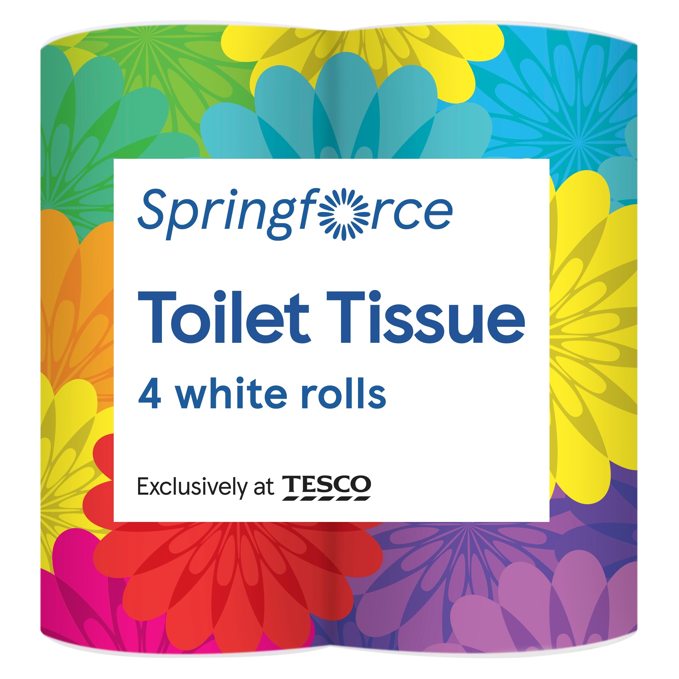 Spring Force Toilet Tissue 4 White Rolls - Tesco Groceries