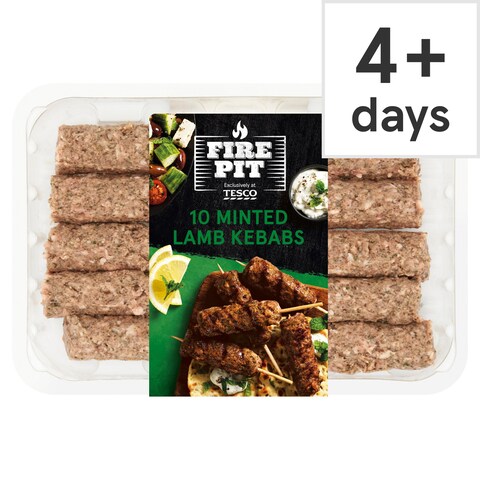 Tesco Fire Pit 10 Minted Lamb Kebabs 400G - Tesco Groceries