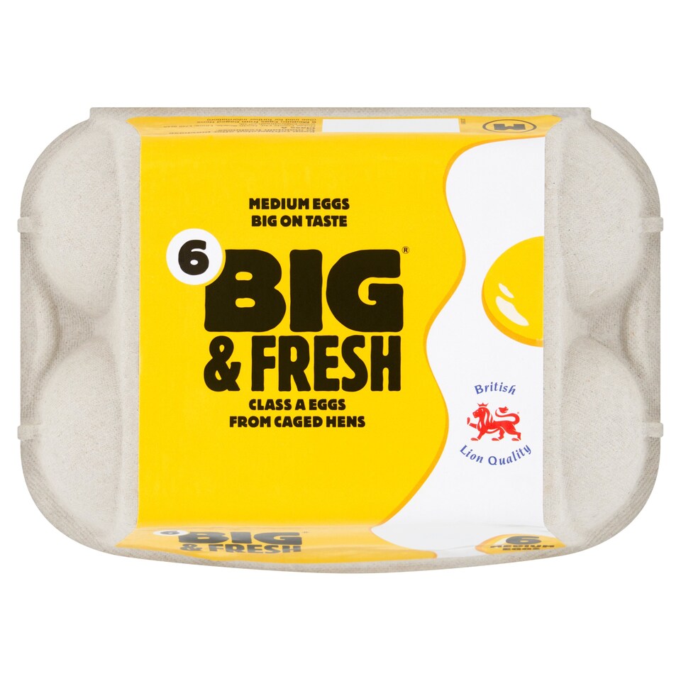 Big & Fresh Medium Eggs 6 Pack - Tesco Groceries