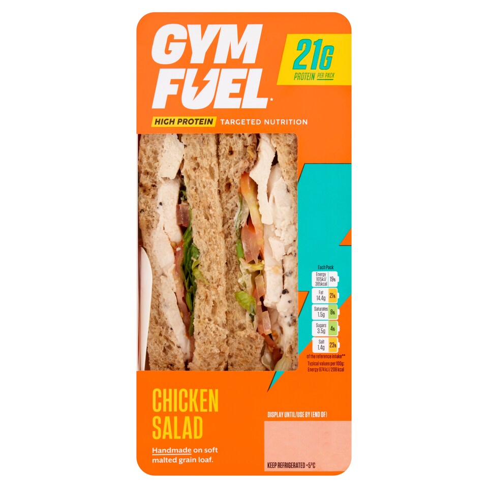 Gym Fuel Chicken Salad Sandwich 185g - Tesco Groceries
