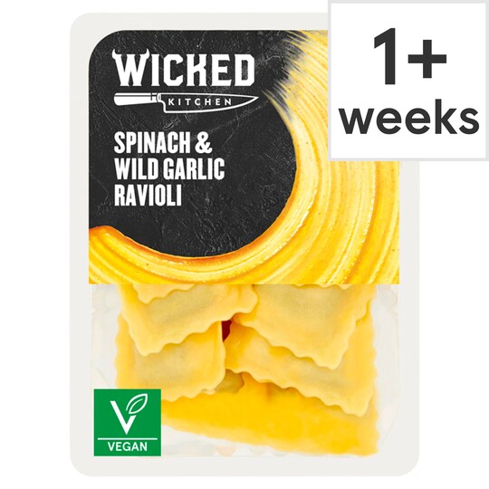 Wicked Kitchen Spinach & Garlic Ravioli 250G - Tesco Groceries