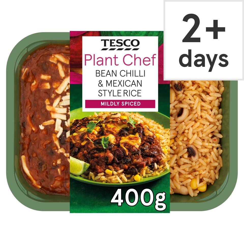 Tesco Plant Chef Bean Chilli & Mexican Style Rice 400g - Tesco Groceries
