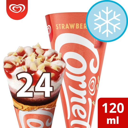 Cornetto Strawberry Ice Cream Cone 120Ml - Tesco Groceries