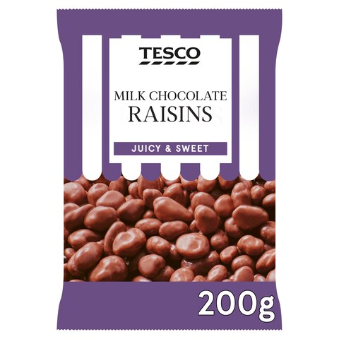 Tesco Milk Chocolate Raisins 200G - Tesco Groceries