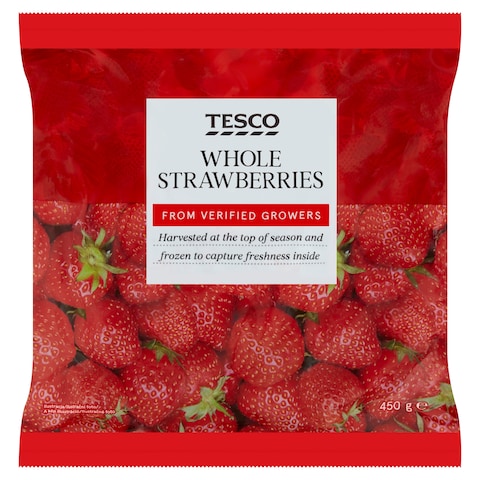 Tesco Quick-Frozen Whole Strawberries 450 g - Tesco Groceries