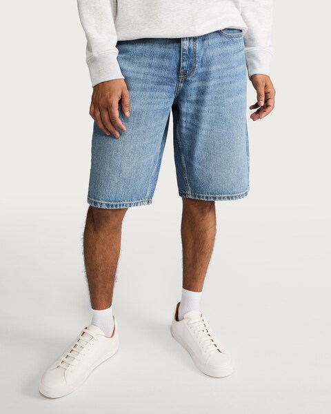 F&F Relaxed Fit Denim Shorts in Blue - Tesco Groceries