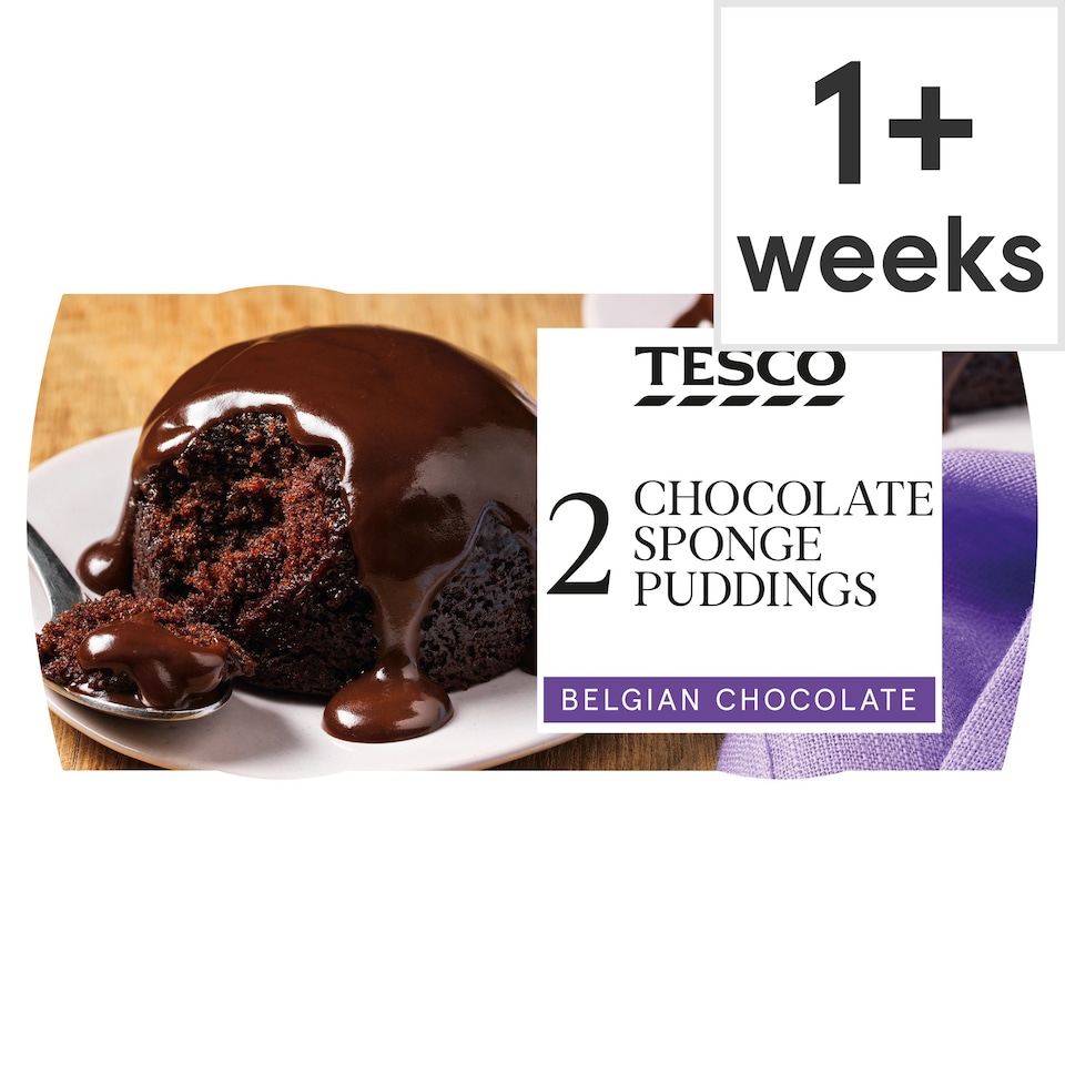 Tesco 2 Chocolate Sponge Puddings 210g - Tesco Groceries