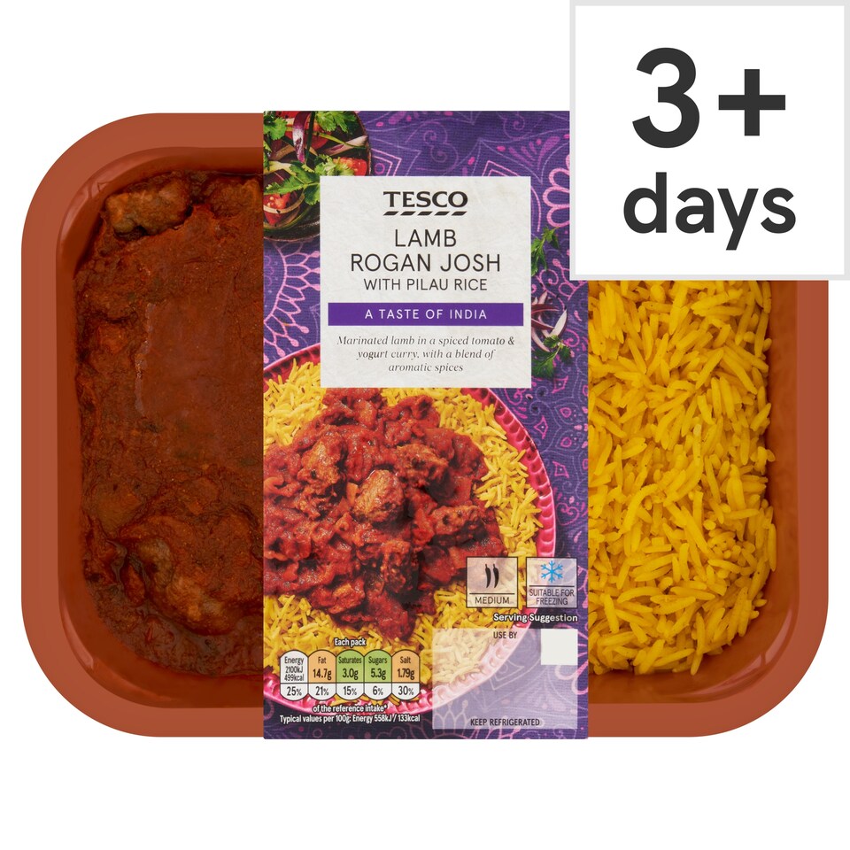 Tesco Lamb Rogan Josh With Pilau Rice 400G - Tesco Groceries