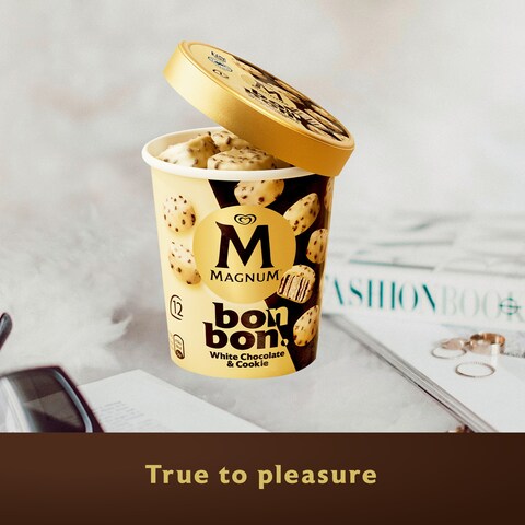 MAGNUM BON BON WHITE CHOCOLATE & COOKIES ICE CREAM BITES X12 204ML ...