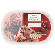 Tesco Cherry And Chocolate Ice Cream 900Ml - Tesco Groceries