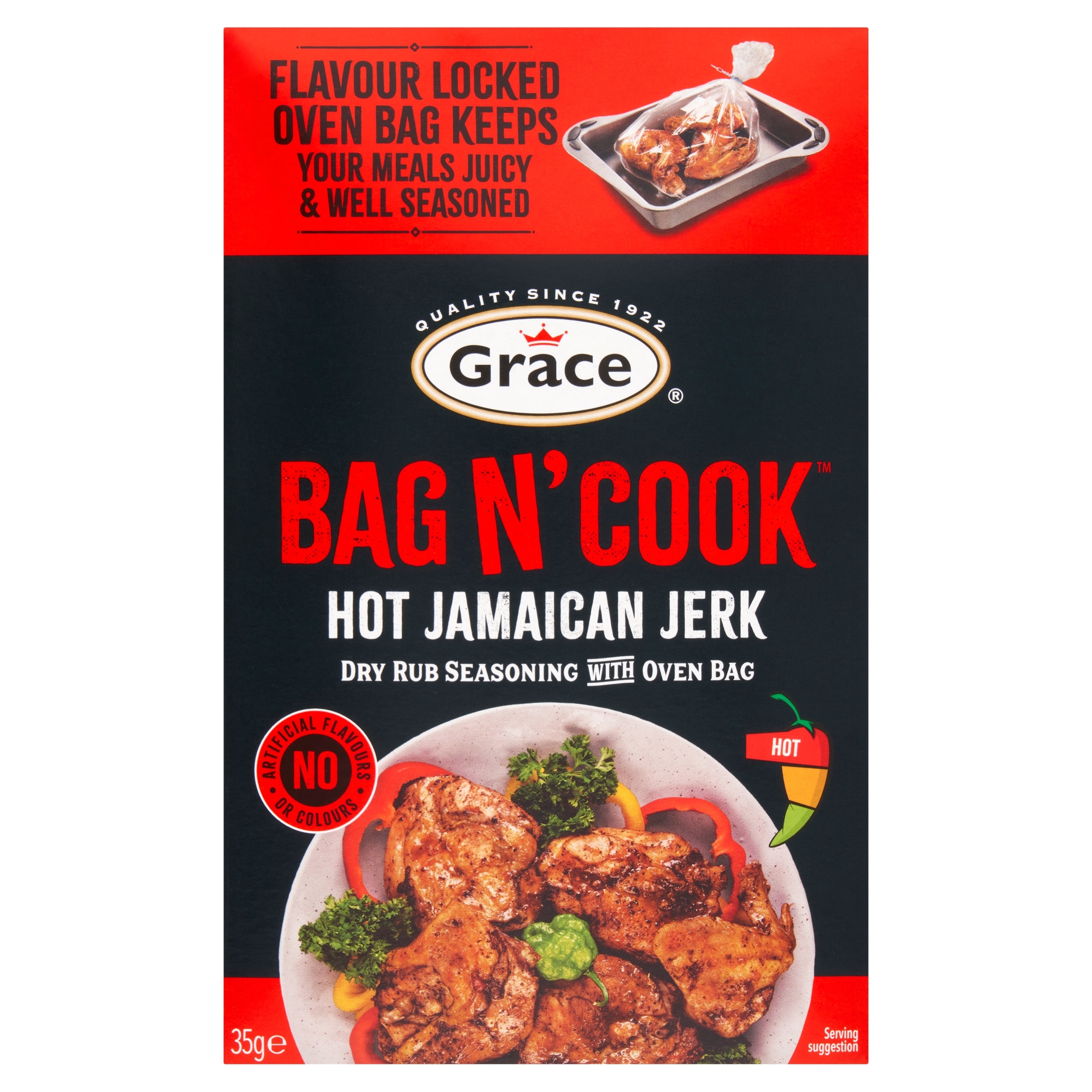 Grace Bag N' Cook Hot Jerk Seasoning 35G - Tesco Groceries
