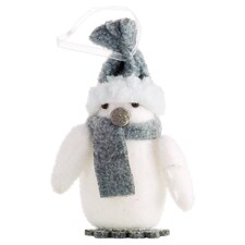 White Velvet Penguin Ornament - Tesco Groceries