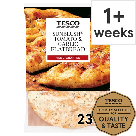 T.Sunblush Tomato Tomato & Garlic Flatbread 235G - Tesco Groceries
