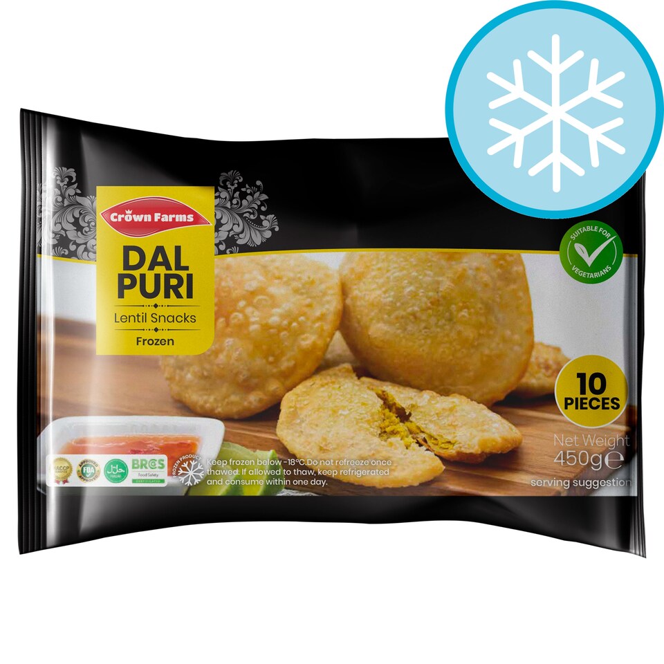 Crown Farms Dal Puri 10pc 450g - Tesco Groceries