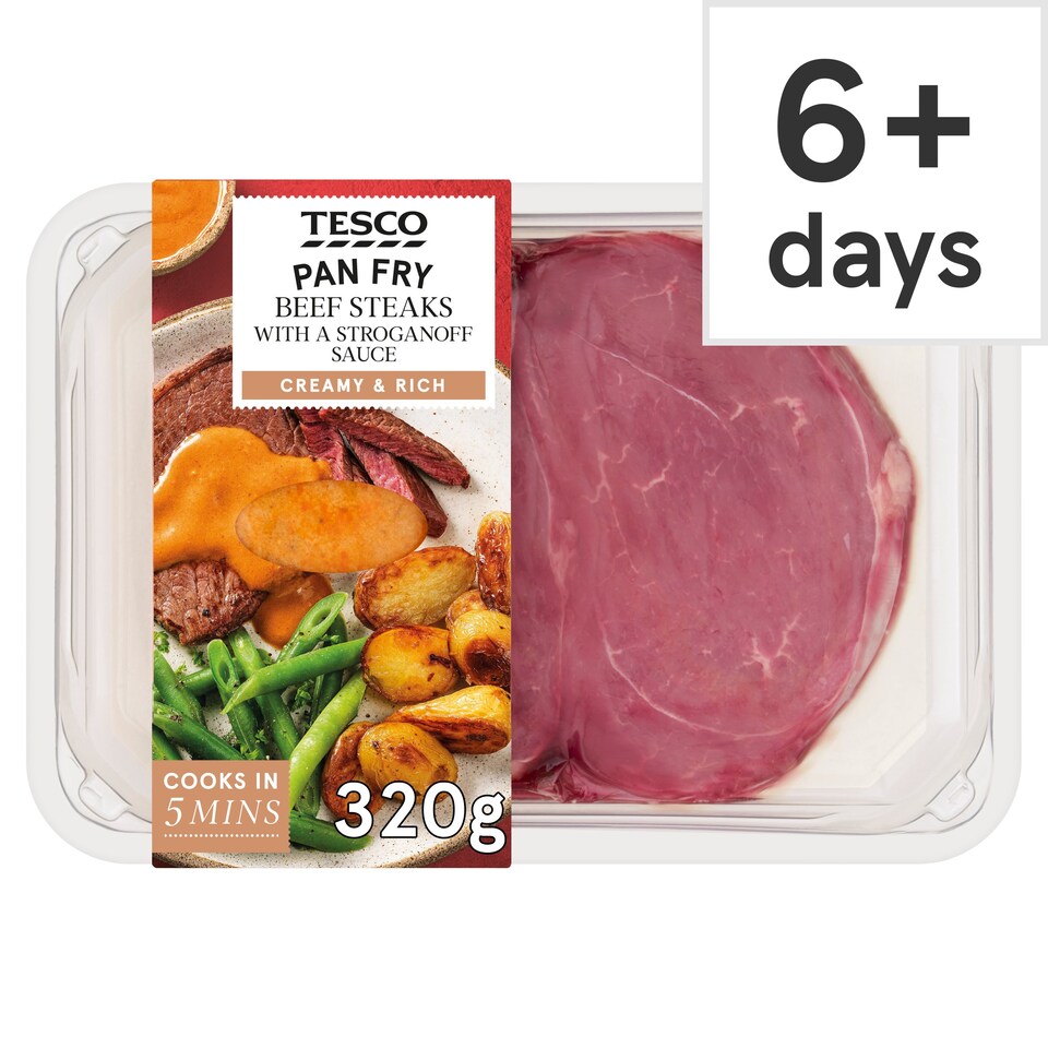 Tesco Beef Steaks With A Stroganoff Sauce 320G - Tesco Groceries
