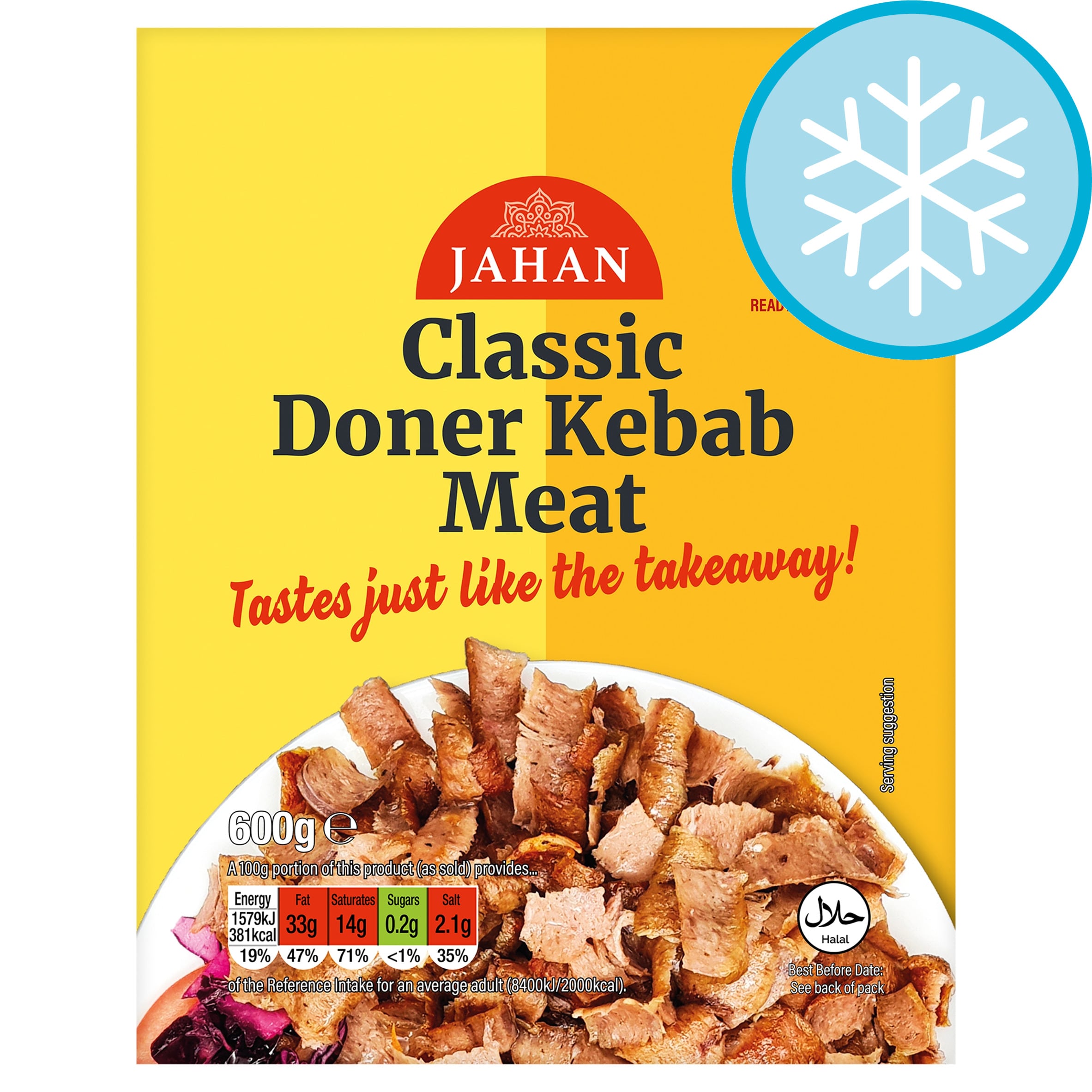 Jahan Cooked & Sliced Doner Kebab Meat 600G - Tesco Groceries