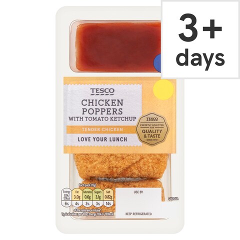 Tesco Chicken Poppers With Tomato Ketchup 75g - Tesco Groceries