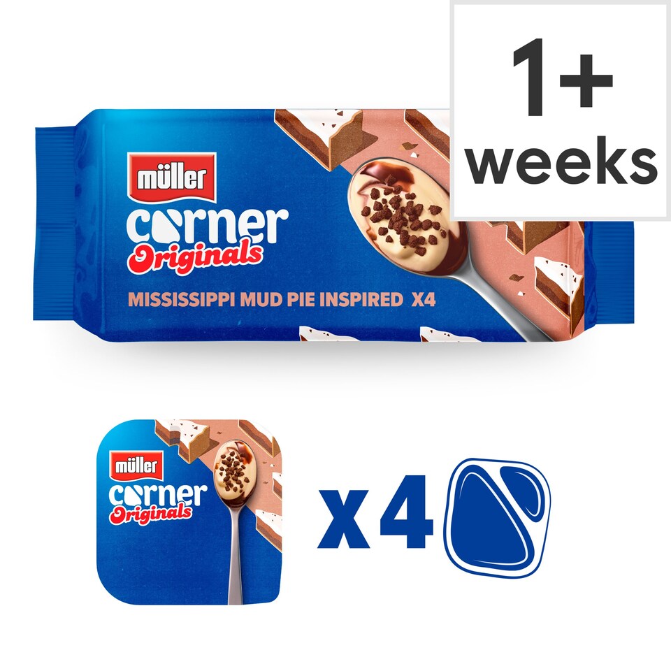 Muller Corner Originals Yogurts - Mississippi Mud Pie Inspired 4 x 124g ...