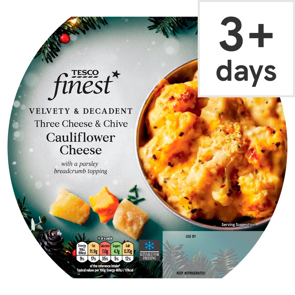 Tesco Finest Three Cheese & Chive Cauliflower Cheese 350G - Tesco Groceries