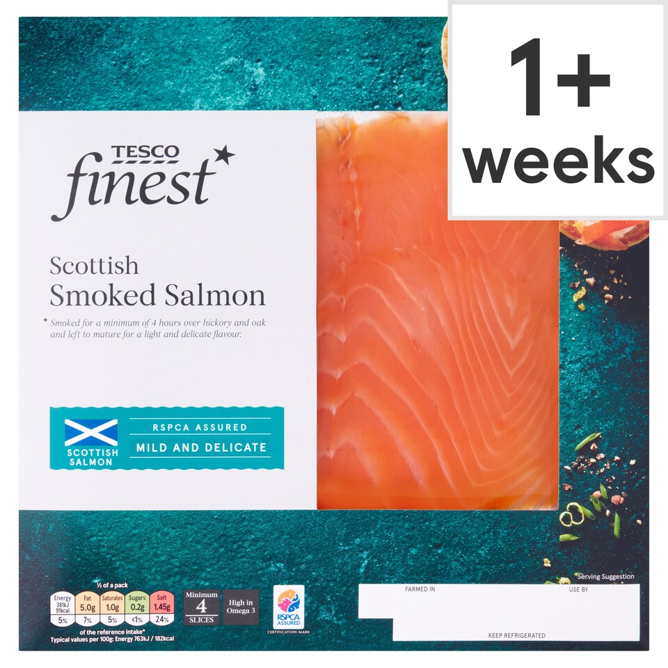 Tesco Finest Mild & Delicate Scottish Smoked Salmon 100G - Tesco Groceries