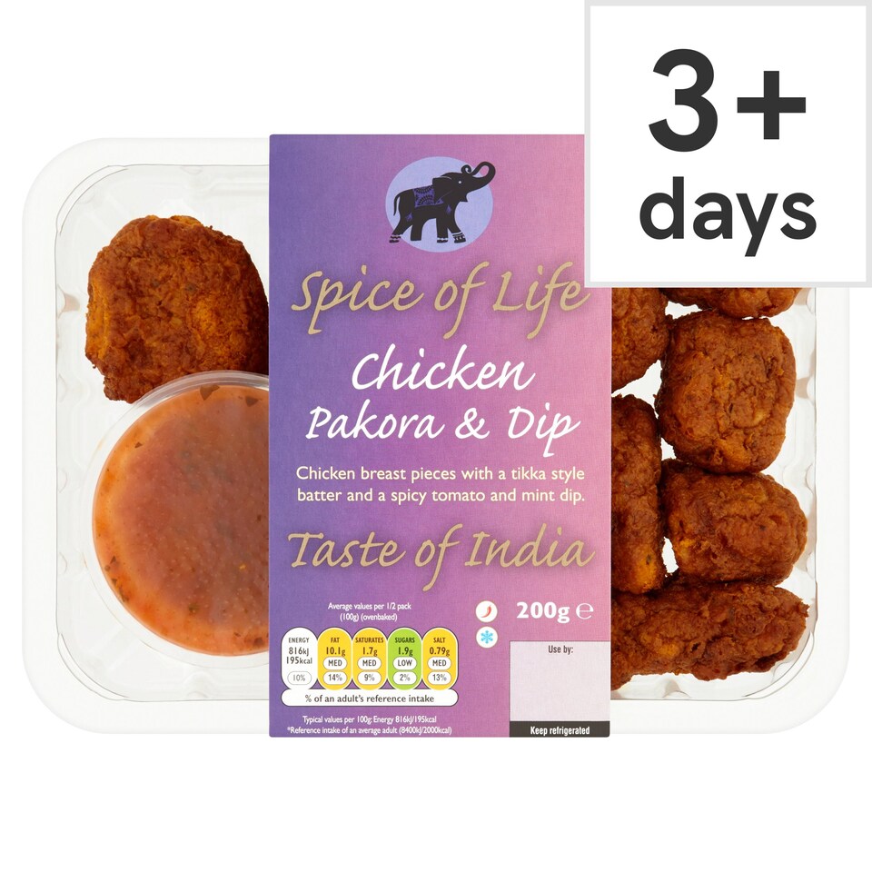 Spice Of Life Chicken Pakora And Dip 200G - Tesco Groceries