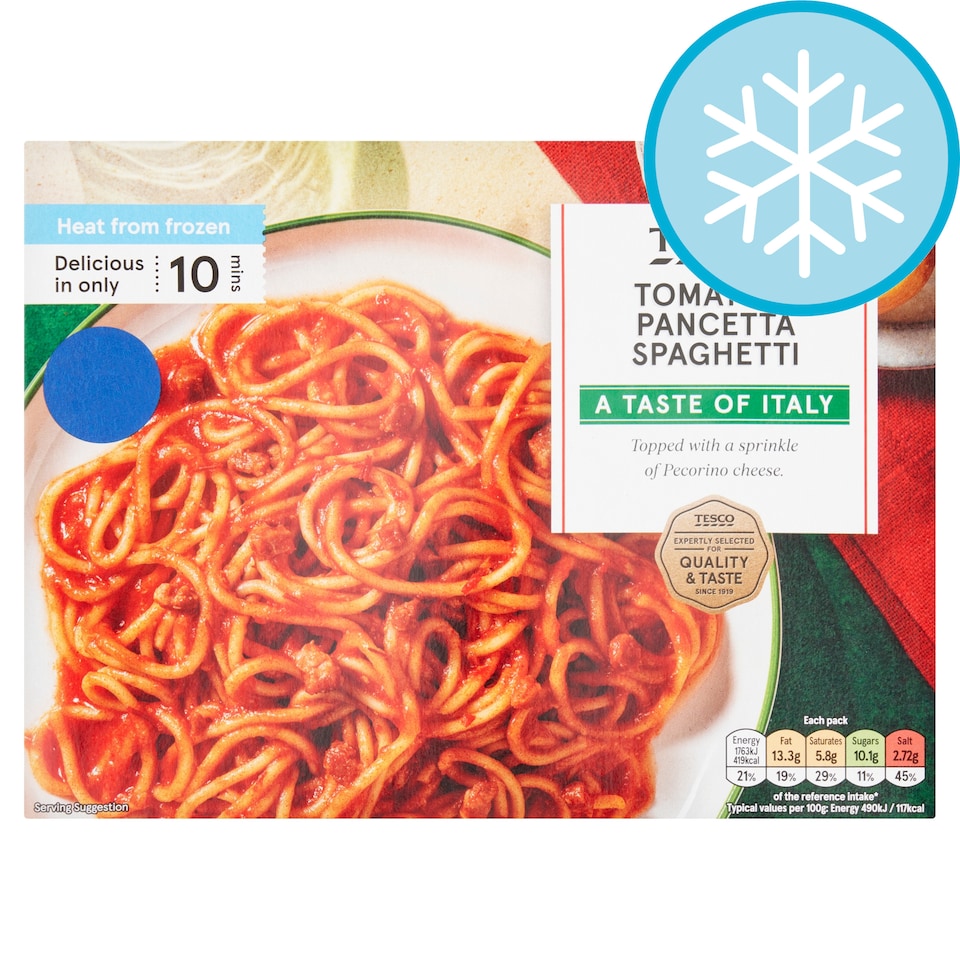 Tesco Tomato & Pancetta Spaghetti 400g - Tesco Groceries