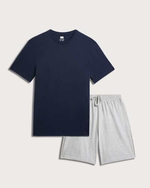 F&F Short Sleeve Top and Shorts Pyjamas in Navy - Tesco Groceries
