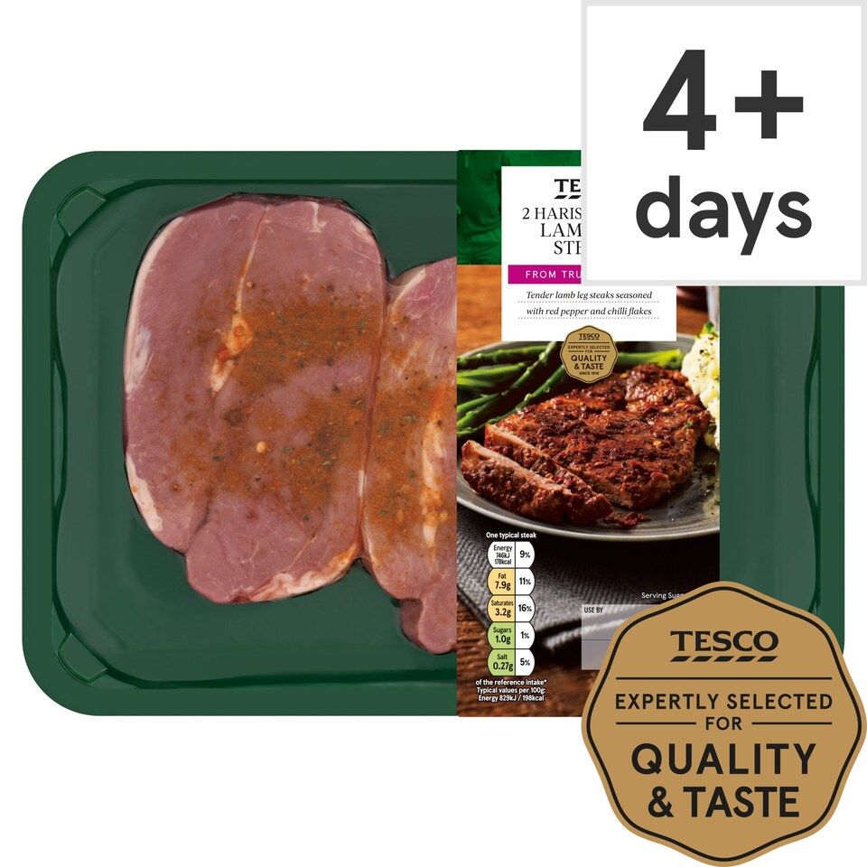 Tesco 2 Harissa Style Lamb Leg Steaks 250G - Tesco Groceries