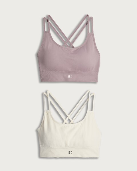 F&F Active 2-Pack Strappy Sports Bras in Multi - Tesco Groceries