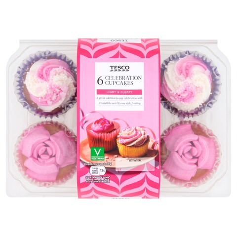 Tesco Celebration Cupcakes - Vanilla 6 Pack - Tesco Groceries