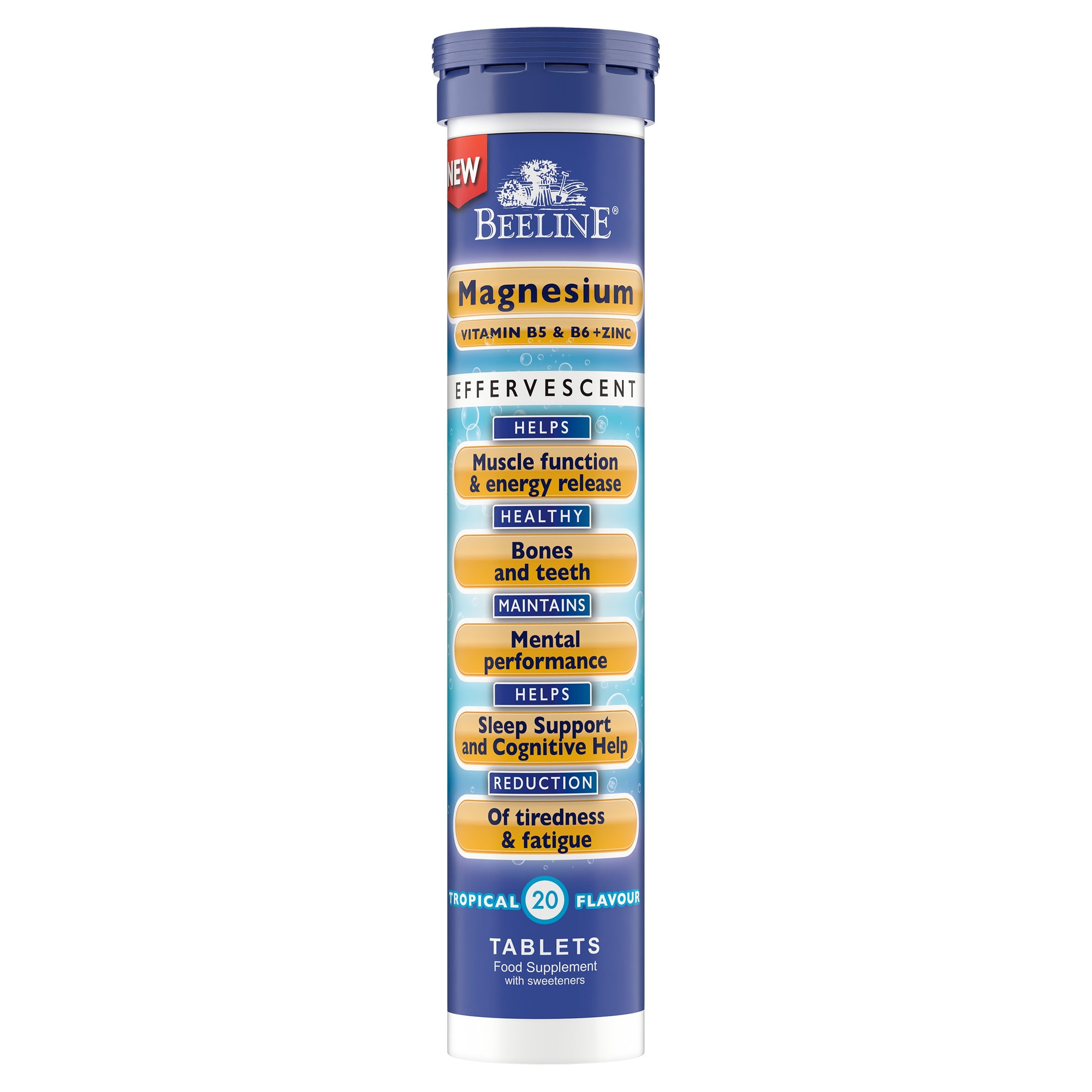 Beeline Magnesium B5,B6 & Zinc Effervescent Tabs x 20 - Tesco Groceries