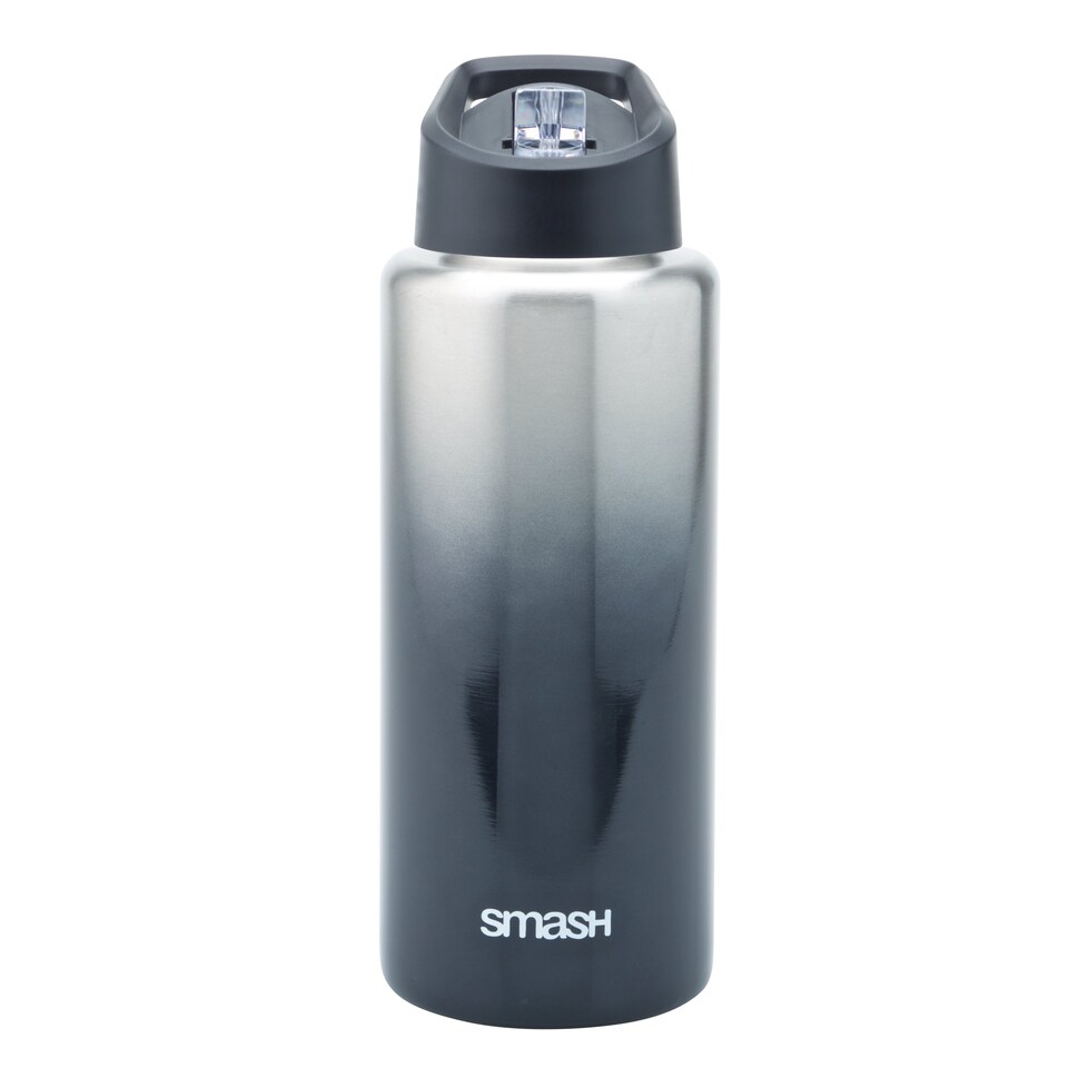 Smash Black Ombre Stainless Steel Sipper Bottle 1L - Tesco Groceries