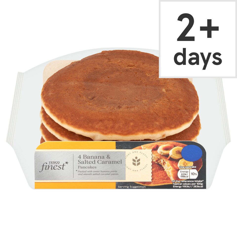 Tesco Finest 4 Banana and Salted Caramel Pancakes - Tesco Groceries