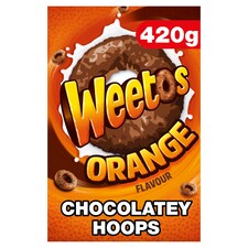 Weetabix Weetos Orange Chocolatey Hoops 420G - Tesco Groceries