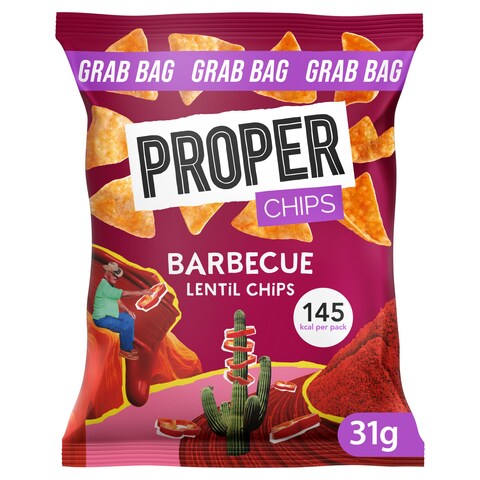 Proper Barbecue Lentil Chips 31g - Tesco Groceries