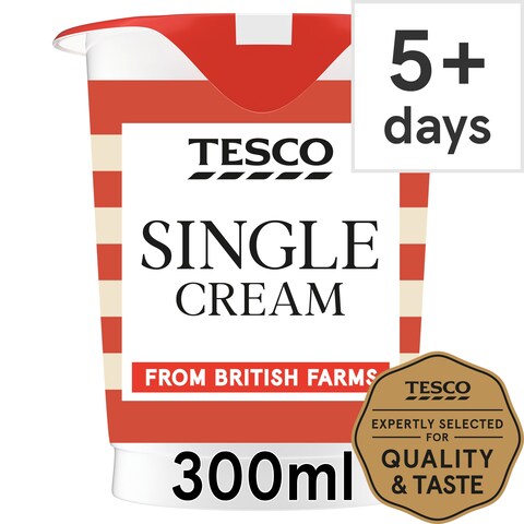 Tesco British Single Cream 300Ml - Tesco Groceries