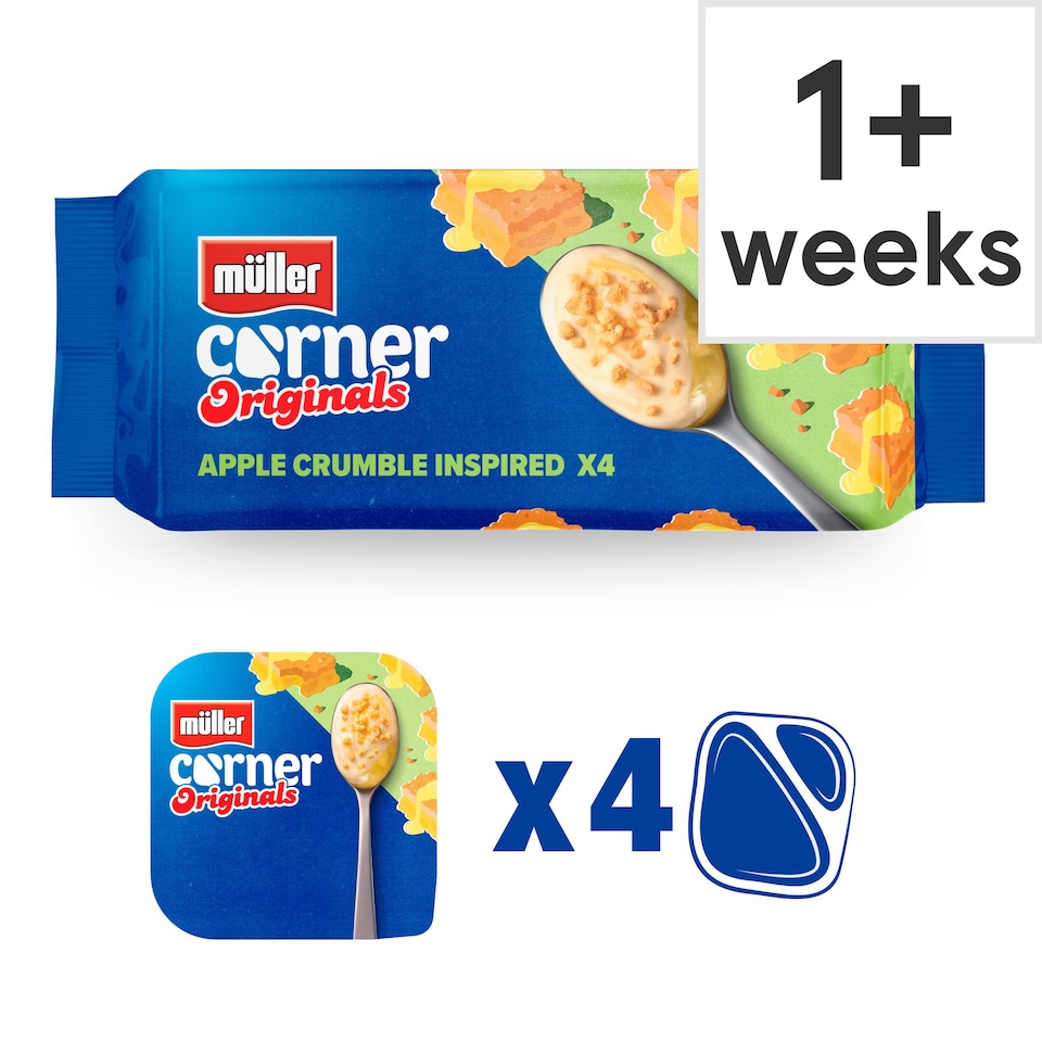 Muller Corner Originals Apple Crumble Yogurts 4x124g - Tesco Groceries
