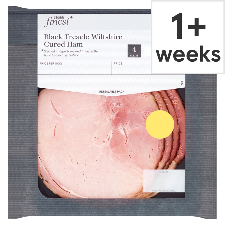 Tesco Finest Deli Black Treacle Wiltshire Cured Ham 100G - Tesco Groceries