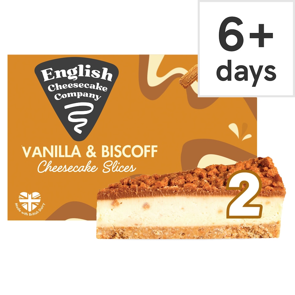 English Cheesecake Company 2 Vanilla & Biscoff Cheesecake Slices 180g ...