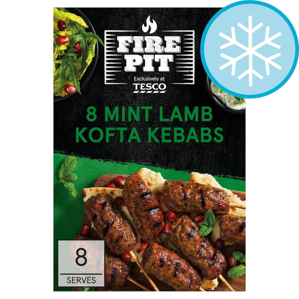 TESCO FIRE PIT 8 MINT LAMB KOFTAS 320G - Tesco Groceries